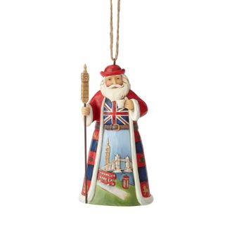 Enesco Jim Shore Heartwood Creek British Santa H&auml;ngeornament, 11,4 cm, Mehrfarbig f&uuml;r Weihnachten