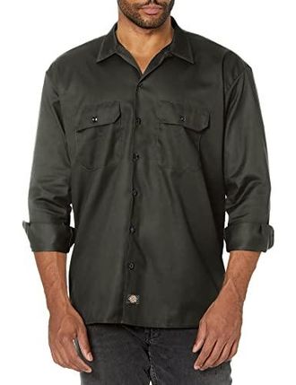 Dickies Chemise &agrave; Manches Longues Coupe Classique de Travail d&eacute;contract&eacute; pour Homme - Vert - Medium