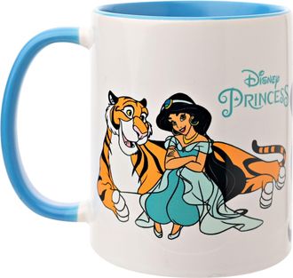 Widdop and Co Disney Princess Jasmin Tasse - Blau/Wei&szlig; Tee & Kaffee glasierte Steinzeug-Ikonen & B&ouml;sewichte Trinkbecher - Offiziell lizenziertes Disney-Merchandise-