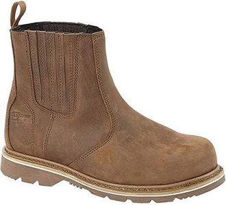 Grafters Goodyear Bottines Chelsea &agrave; enfiler en cuir pour homme, marron fonc&eacute;, 44 EU