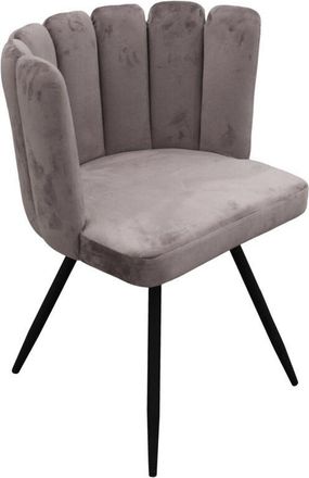 The Home Deco Factory The Home Deco Factory - Chaise Ariel Velours Gris Home Deco Factory