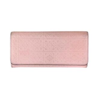 Loewe Portefeuille long Anagram en cuir Pre-owned - Femme - Pre-owned - Rose - Taille: ONE Size