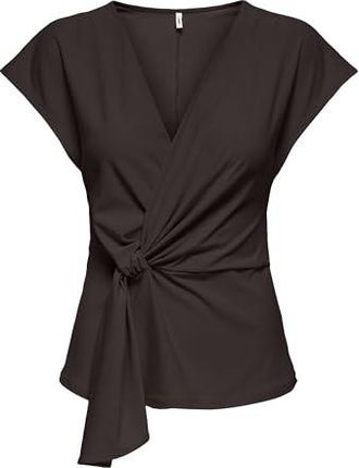 Only Onlsilja S/L Twist Top JRS pour Femme, Gâteau au Chocolat, S
