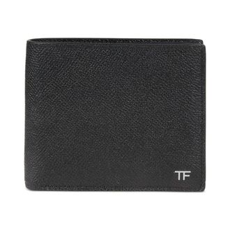 Tom Ford Homme, Accessoires, Noir, Taille: ONE Size Small Grain Leather Bifold Wallet