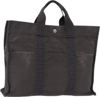 Herm&egrave;s Sac cabas vintage Pre-owned en toile - Femme - Pre-owned - Gris - Taille: ONE Size