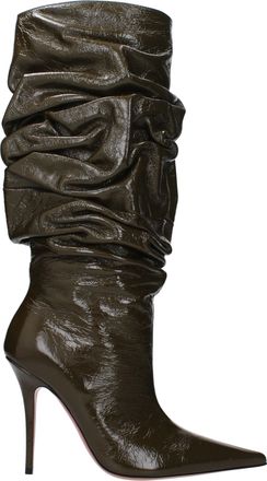 Amina Muaddi Anok Femmess Bottes Vert/Cuir Boue