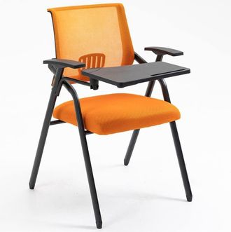 Generic Ergonomischer gepolsterter faltbarer Bürostuhl mit Schreibtisch und Getränkehalter - Computerstuhl mit Mesh-Rückseite für Schüler und Zuhause - Stahlr