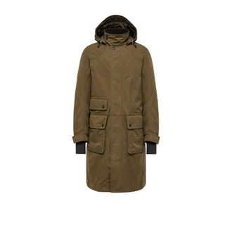 Moncler Moncler Allaine Long Padded Hooded Canvas Parka Jacket, Men, Green, Size: 0
