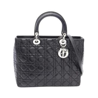 Dior Pre-owned Lady Dior Gro&szlig;e Cannage Leder Handtasche - - Pre-owned - Damen - Schwarzk - ONE SIZE