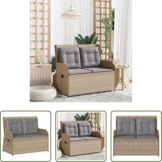 vidaXL Poly-Rattan - Gartenbank Beige Poly-Rattan