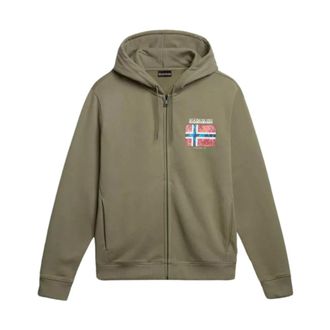 Napapijri Gr&uuml;ner Baumwoll-Hoodie mit durchgehendem Rei&szlig;verschluss - - Sweatshirts & Hoodies - Herren - Gr&uuml;n - S