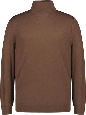 Olymp Herren Pullover braun Merinowolle unifarben