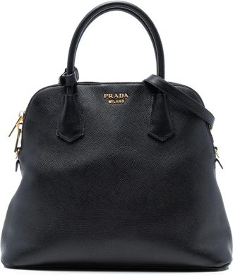 Prada Hobo Bags - Large Saffiano Cuir Dome Satchel - Gr. unisize - in Schwarz - für Damen