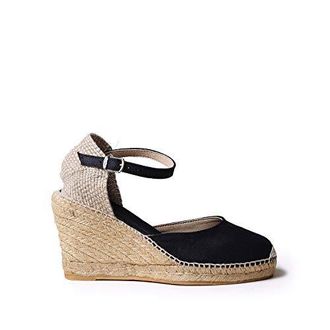 Toni Pons Espadrille Femme en Lin - PORTBOU Noir, 35 EU