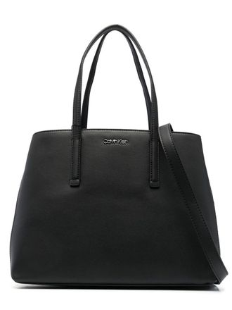 Calvin Klein sac cabas en cuir artificiel &agrave; logo - Noir