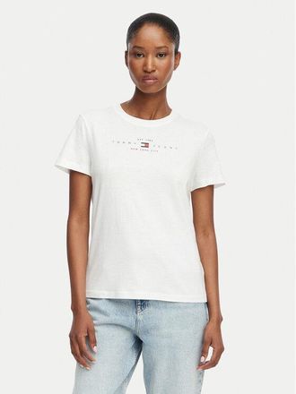 Tommy Jeans T-Shirt Linear Ss Tee DW0DW22789 Creme Regular Fit