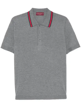 Gucci Poloshirt mit Webstreifen - Grau
