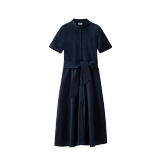 Woolrich Femme, Robes, Bleu, Taille: 40 FR Robe Midi Classique en Coton