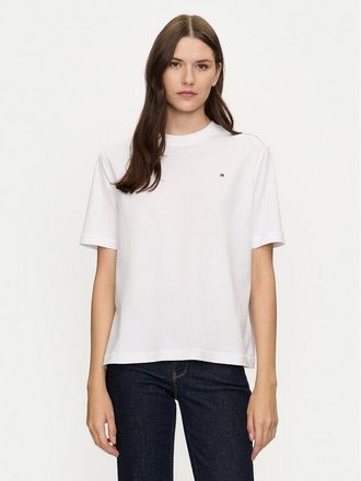 Tommy Hilfiger T-Shirt Modern Flag WW0WW43597 Wei&szlig; Relaxed Fit