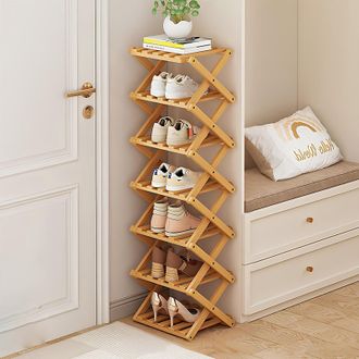 YYW schuhregal schmal - schuhregals Bambus schuhregals klappbar schuhregal klein Schuh Organizer freistehendes Schuhregal f&uuml;r Korridore, Schlafzimmer, Woh