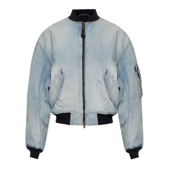 Balenciaga Denim Bomberjacke - - Jackets - Damen - Blau - M