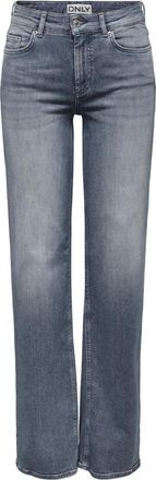 Only Female Straight-Fit Jeans ONLBLUSH Mittlere Taille Gerade geschnitten Jeans