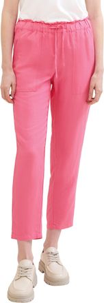 Tom Tailor Damen Loose Fit Leinen Hose, carmine pink, 38/28