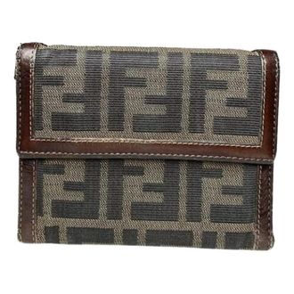 Fendi unisex, Pre-owned, Brun, Taille: ONE Size Portefeuille en cuir Pre-owned