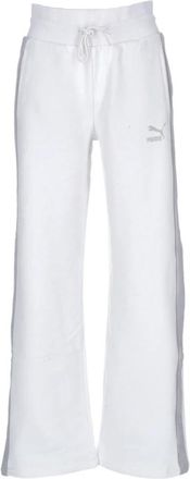 Puma Wei&szlig;e Leichte Trainingsanzug Straight Hose - - Trousers - Damen - Wei&szlig; - M