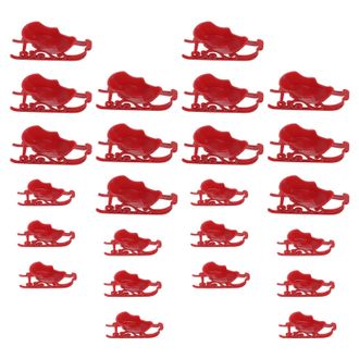 DOITOOL 24 Stück Teiliges Mini Rot Weihnachtsdeko Miniatur-schlittenfiguren für Tisch Mikro-szenen Dekorative Schlittenmodelle für Festliche Weihnachtsbaum Ra