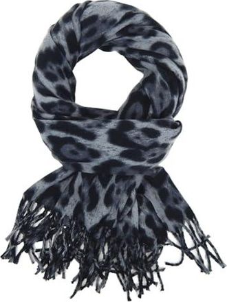 Ella Jonte Écharpe motif léopard beige ou gris noir automne hiver imprimé léopard, gris, taille unique