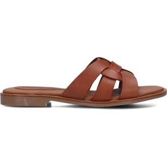 Stefano Lauran Elegante Cognac Leder Pantoletten - - Shoes - Damen - Braun - 40 EU