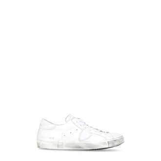 Philippe Model Homme, Chaussures, Blanc, Taille: 46 EU Baskets Blancs en Cuir avec D&eacute;tails Iconiques