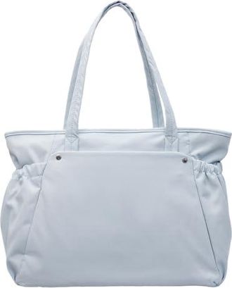 Generic Grand sac de courses en tissu Oxford l&eacute;ger pour ordinateur portable pour femme, pour le travail, les voyages, le bureau, le shopping quotidien, bleu, 