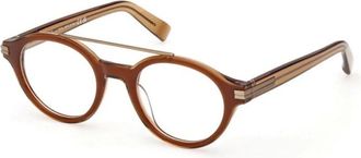 Ermenegildo Zegna Homme, Accessoires, Brun, Taille: 50 MM Ez5327 045 Optical Frame
