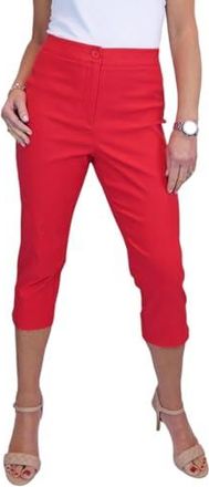 Paulo Due Pantacourt 3/4 pour Femme Pantalon Capri Bengaline Stretch Rouge 36-48 (44)