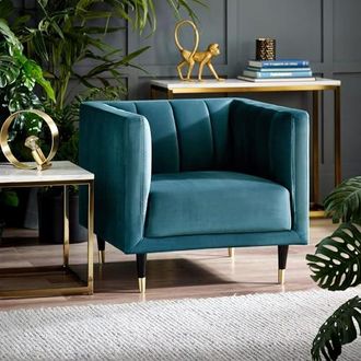 Julian Bowen Salma Stuhl mit gewellter Rückenlehne, Blaugrün, Einheitsgröße