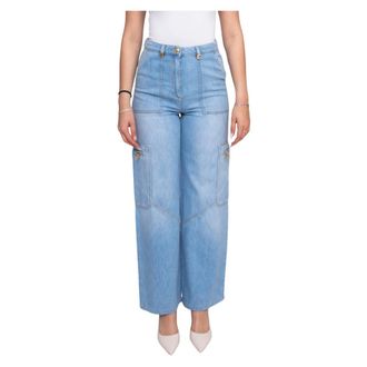 Elisabetta Franchi Cargo-Jeans mit Maxi-Taschen und Schmuckdetails - - Jeans - Damen - Blau - W28