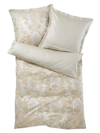 Curt Bauer Mako Brokat Damast Bettw&auml;sche Louis XIV Gr&ouml;&szlig;e 135x200+80x80 cm Farbe antikgold