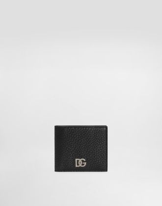 Dolce & Gabbana Portemonnaie Aus Kalbsleder Mit Logo - Mann Geldb&ouml;rsen Und Kleinlederwaren Schwarz Onesize