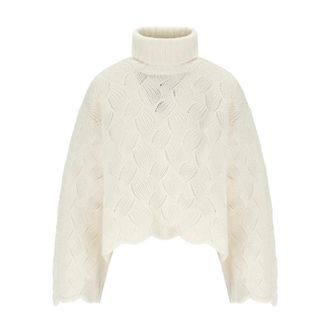 Twinset Pull Col Roul&eacute; - Femme - Pulls - Blanc - Taille: 36 FR
