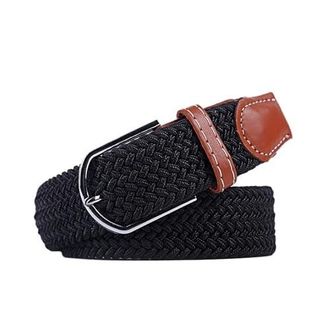 Generic Ceinture &eacute;lastique en toile tiss&eacute;e avec boucle ardillon tricot&eacute;e pour homme et femme, 1, 3.3cmX107cm