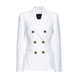 Pinko Blazer mit steigendem Revers und doppelreihiger Knopfleiste - - Jackets - Damen - Wei&szlig; - L