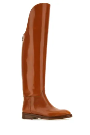Durazzi Milano Womens Caramel Leather Equestran Boots Brown Stivali