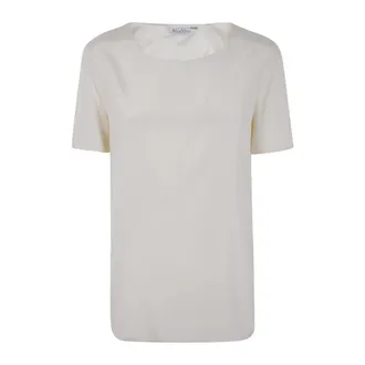 Max Mara Kurz&auml;rmeliges Oberteil mit Rundhalsausschnitt - - Tops - Damen - Wei&szlig; - 2XS