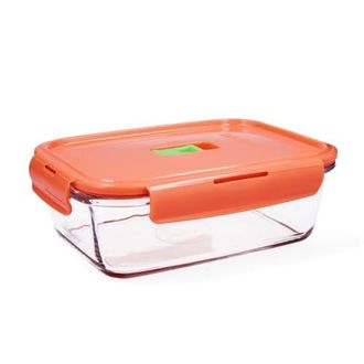 Luminarc Pure Box Holy R&eacute;cipient rectangulaire herm&eacute;tique en verre 19 x 13 x 7,3 cm - 122 cl bicolore