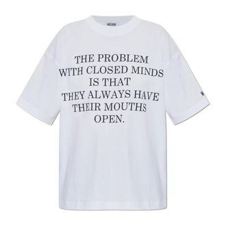 Moschino T-shirt imprim&eacute; - Femme - Tops - Blanc - Taille: 38 FR