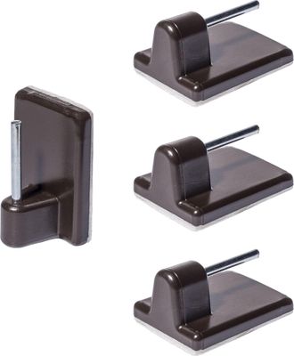 Liedeco | Gardinenhaken selbstklebend, 4 STK braun