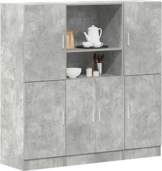 vidaXL 3-tlg. Küchenschrank-Set Betongrau Holzwerkstoff - Vidaxl