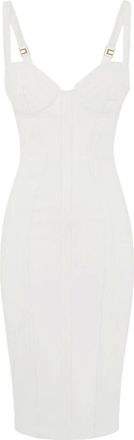 Elisabetta Franchi Femme, Robes, Beige, Taille: 40 FR Lightweight Crepe Midi Dress